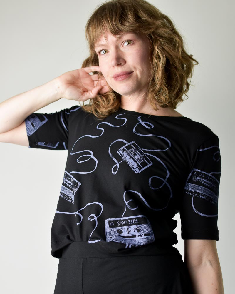 Boxy Crop Tee - Mix Tapes – Poison Pear